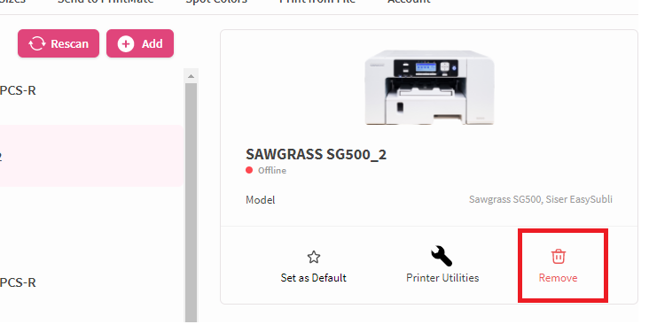 Changing Ink Type Selection in Sawgrass Print Utility – Sawgrass Care