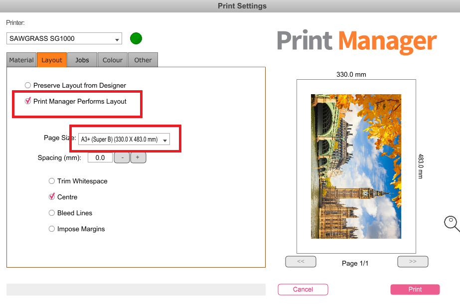 How-To: Print A3+ / 13x19 – Sawgrass Care